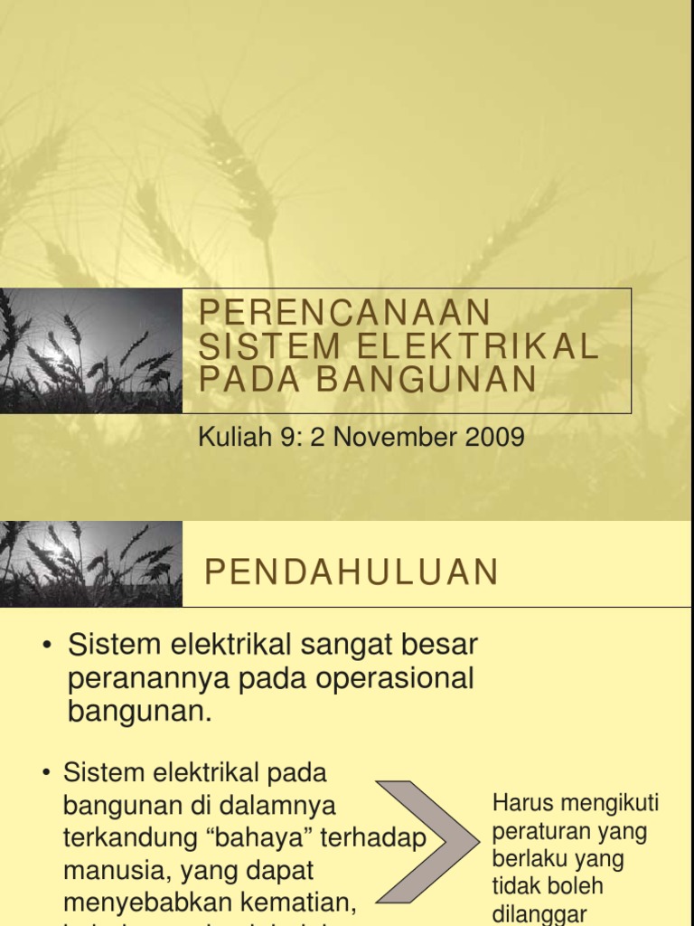 Kuliah 9 - Perencanaan Sistem Elektrikal Pada Bangunan | PDF Kuliah 9 - Perencanaan Sistem Elektrikal Pada Bangunan | PDF