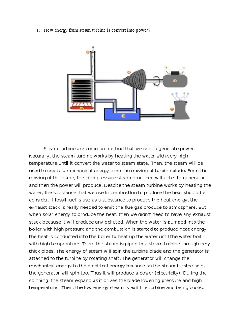 How Energy From Steam Turbine Is Conver Into Power | PDF | Turbine | Steam