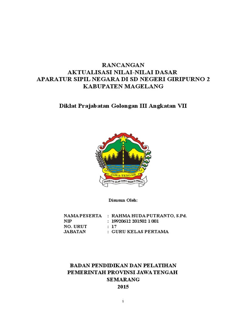 Final NEW BU ESTI Rancangan Aktualisasi Diri Rahma Huda | PDF