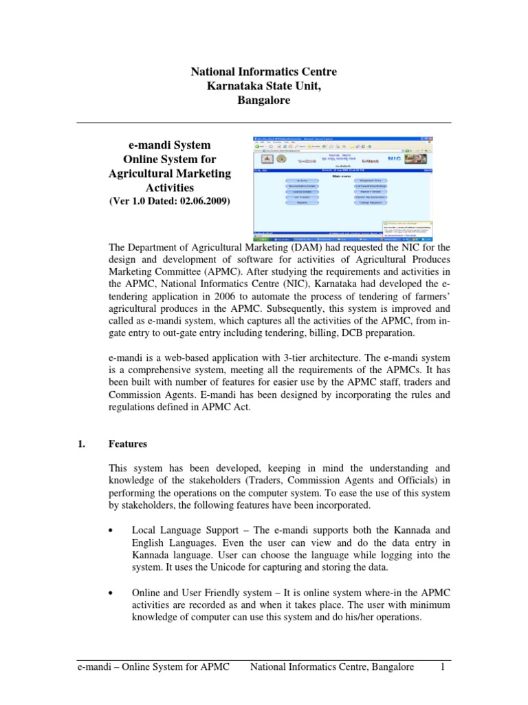 e-Mandi System Overview for APMCs | PDF | Web Application | Application ...