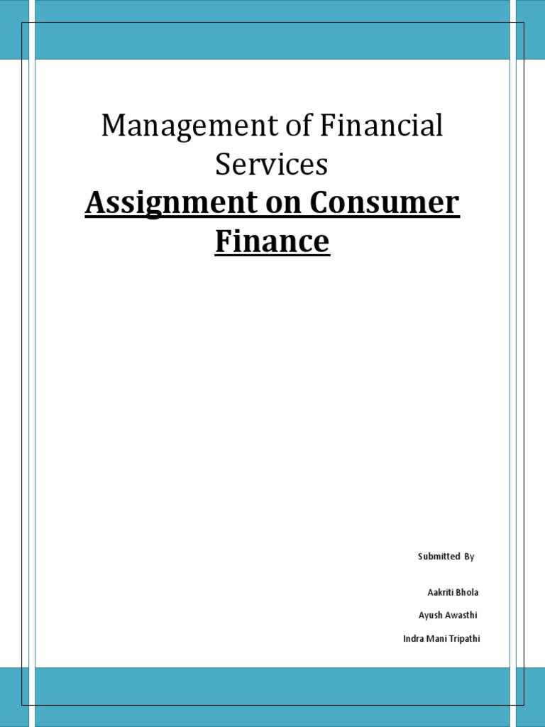 Consumer Finance | PDF | Loans | Credit (Finance)