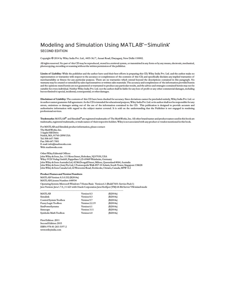 Modeling and Simulation Using Matlab-Simulink - EEE Second Edition CD ...