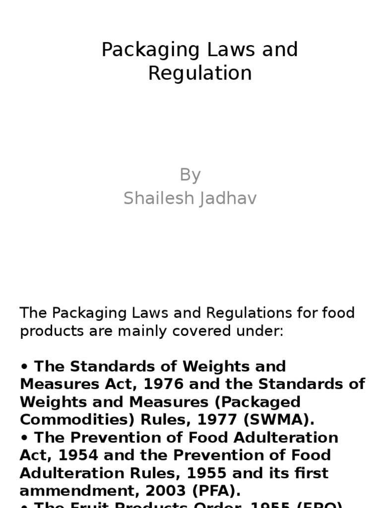 Packaging Laws and Regulation | PDF | Litre | International System Of Units