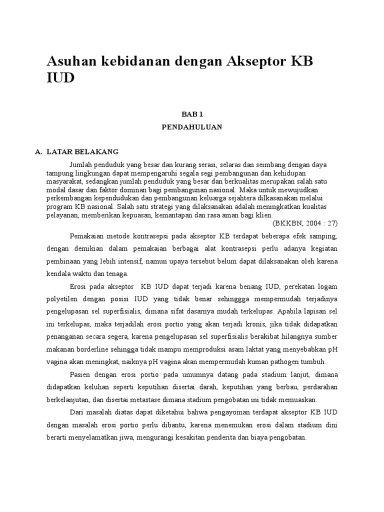 Asuhan Kebidanan Dengan Akseptor KB IUD | PDF