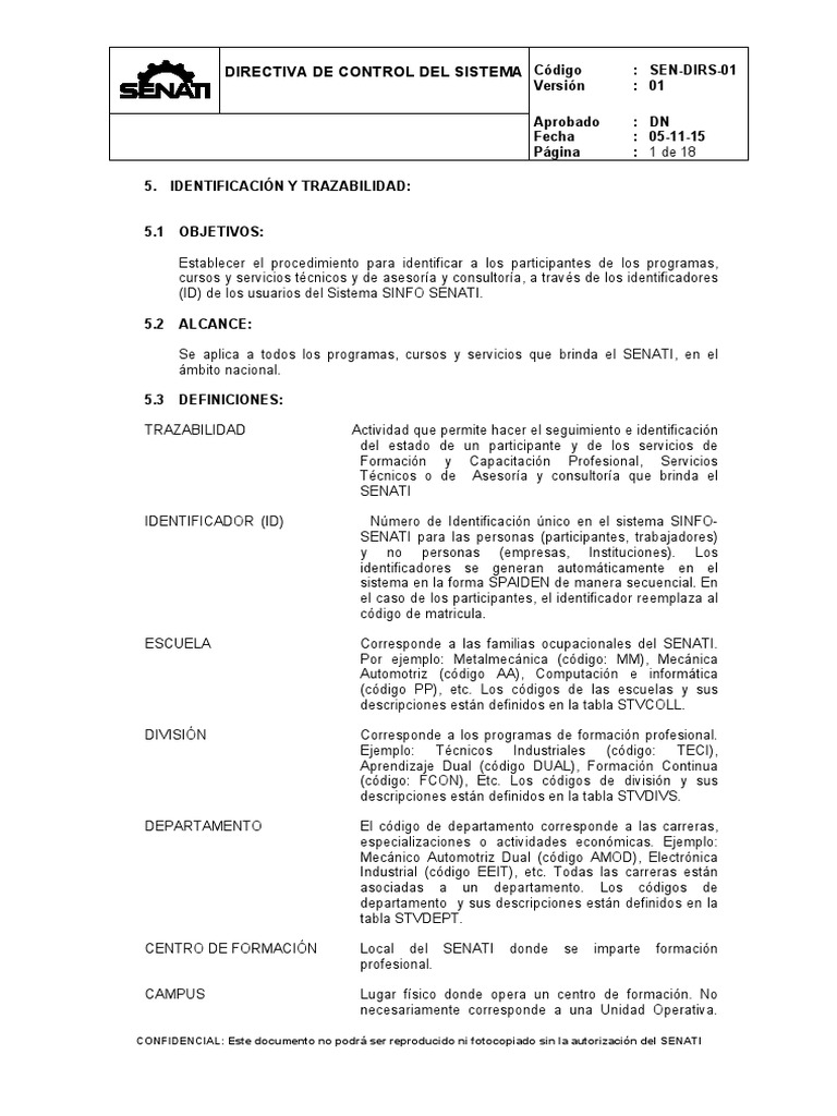 Acapite 5 - Identificacion y Trazabilidad | PDF | Plan de estudios ...