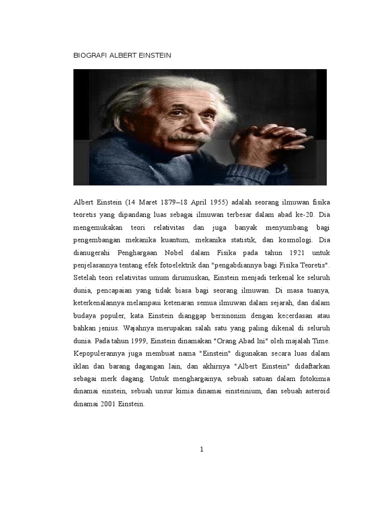 Biografi Albert Einstein | PDF