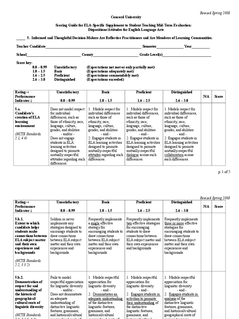 ELA Mid-Term Evaluation | PDF | Educational Assessment | Linguistics