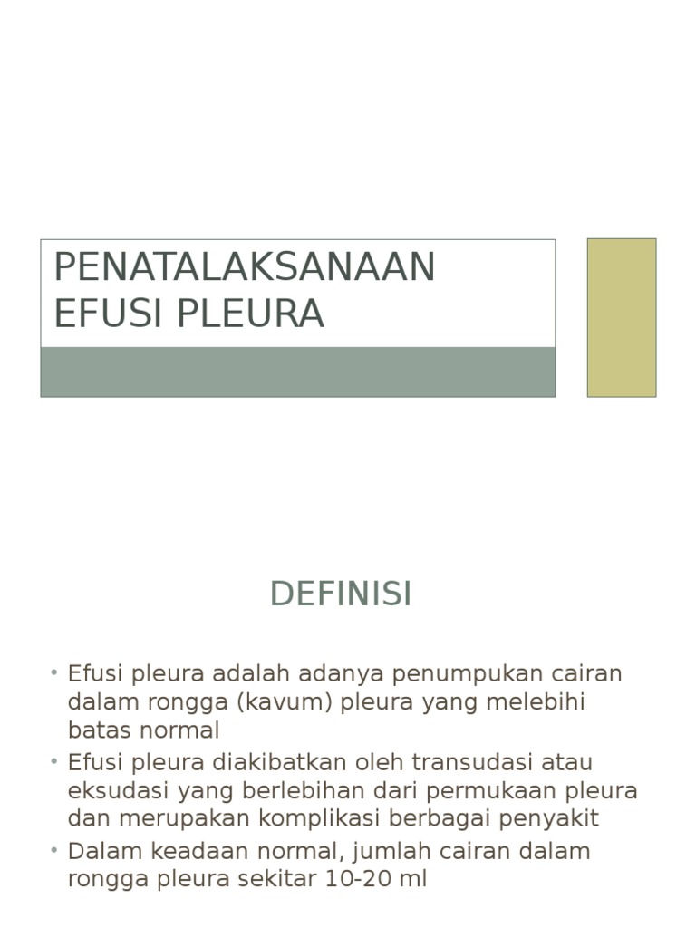 Penatalaksanaan Efusi Pleura | PDF