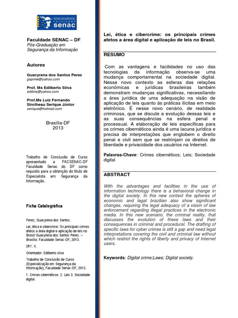 Guacyrena Dos Santos Perez - TCC - Final | PDF | Crimes cibernéticos ...