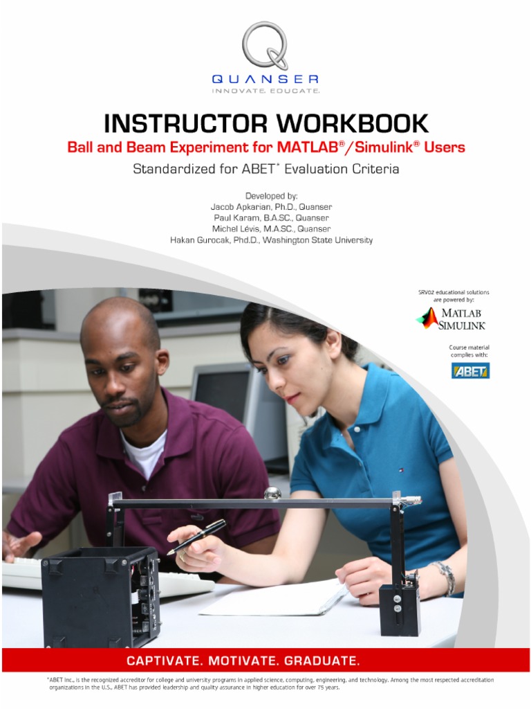 Ball and Beam Courseware Sample For MATLAB Users | PDF | Control Theory | Experiment