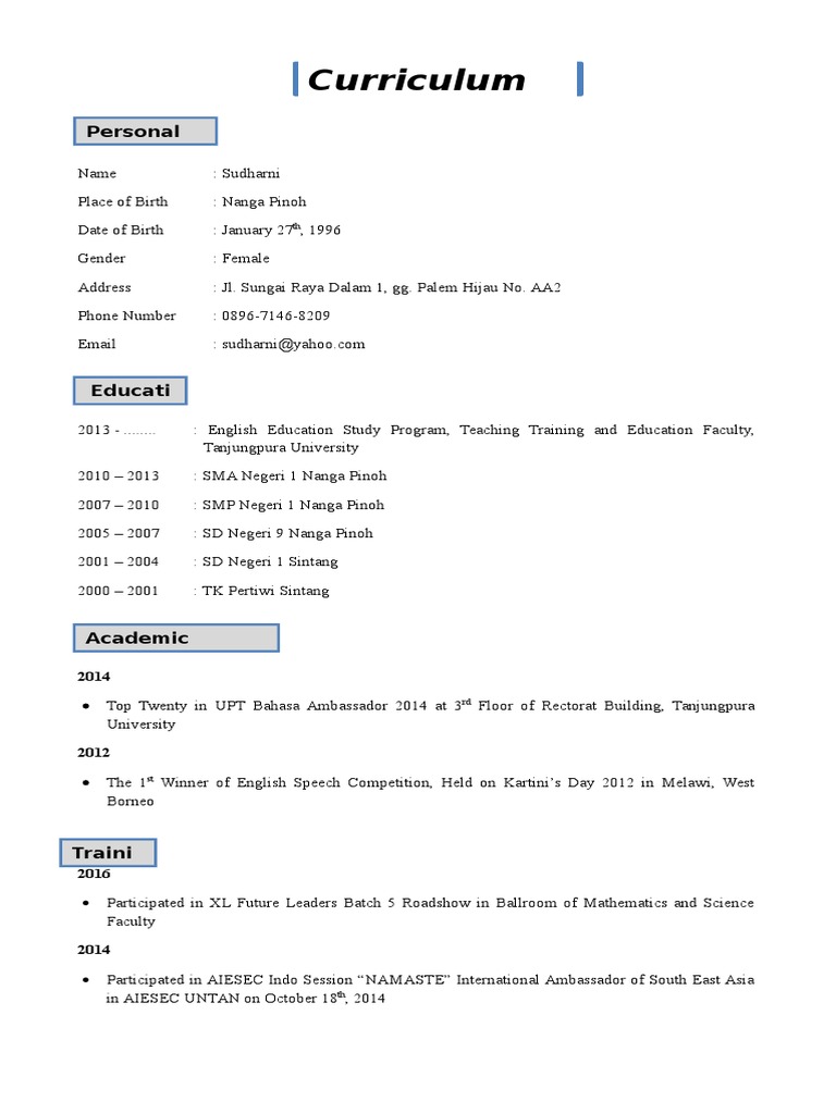 CV of My Princess | PDF