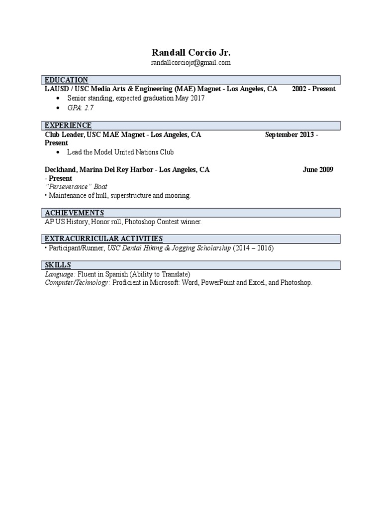 Randall Corcio JR | PDF