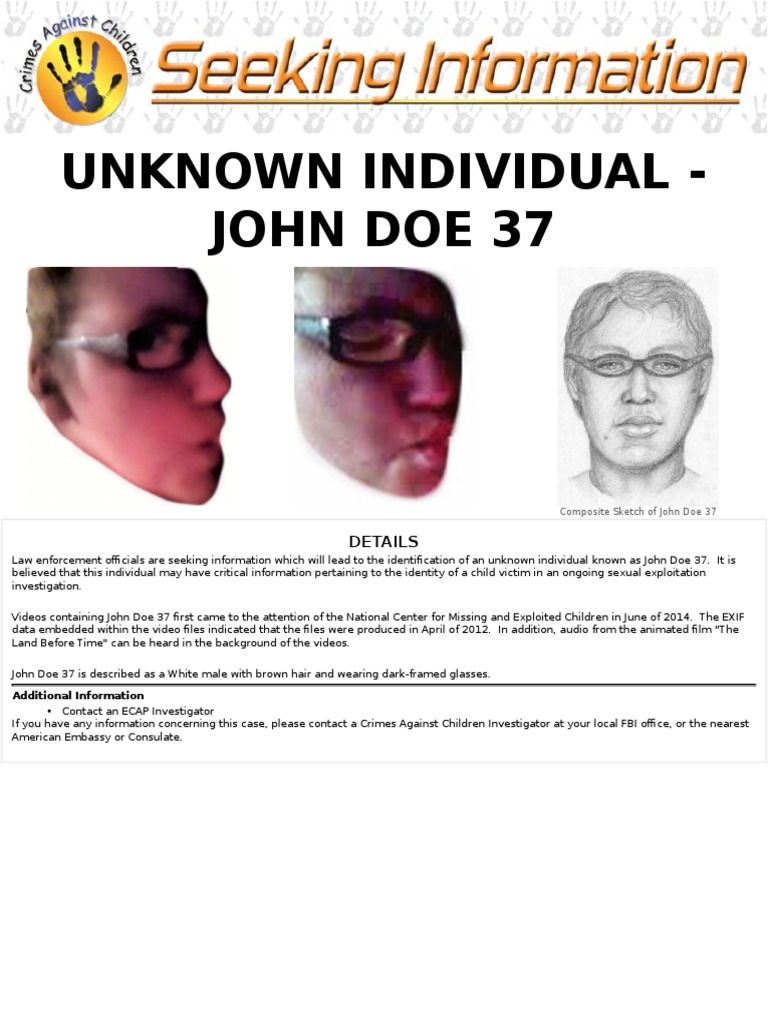 Unknown Individual - John Doe 37: Details | PDF