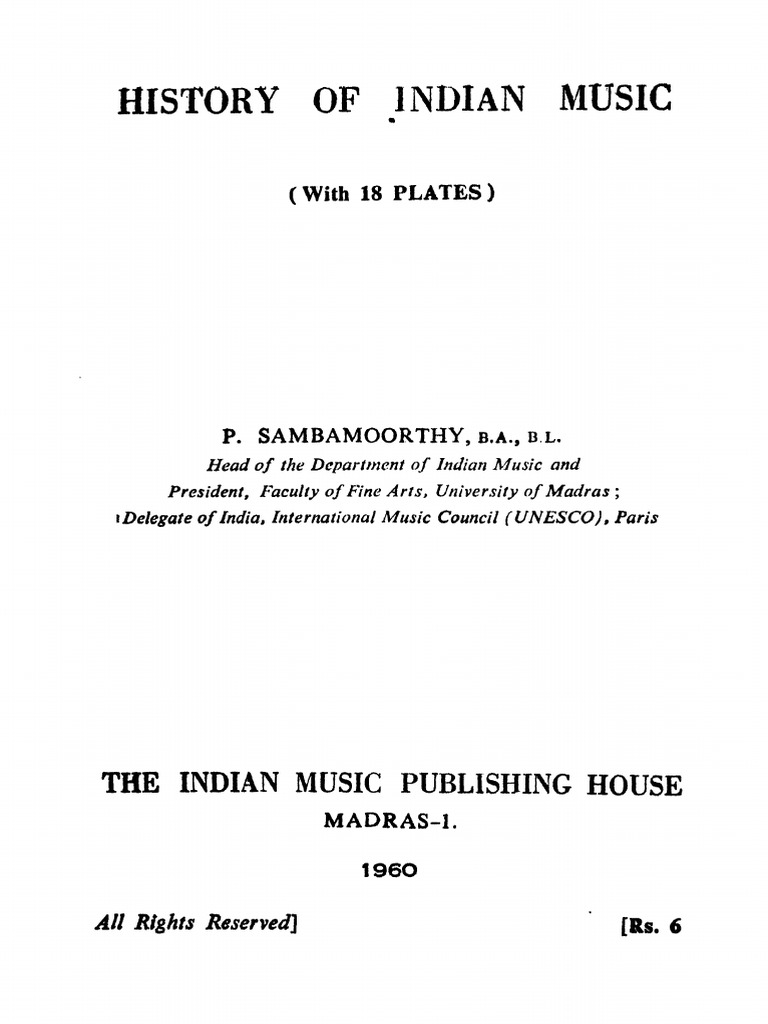 History of Indian Music by Samba Moorthy | PDF