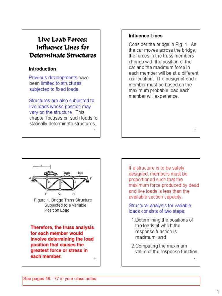 L8 - Influence Line Diagrams | PDF | Truss | Bending