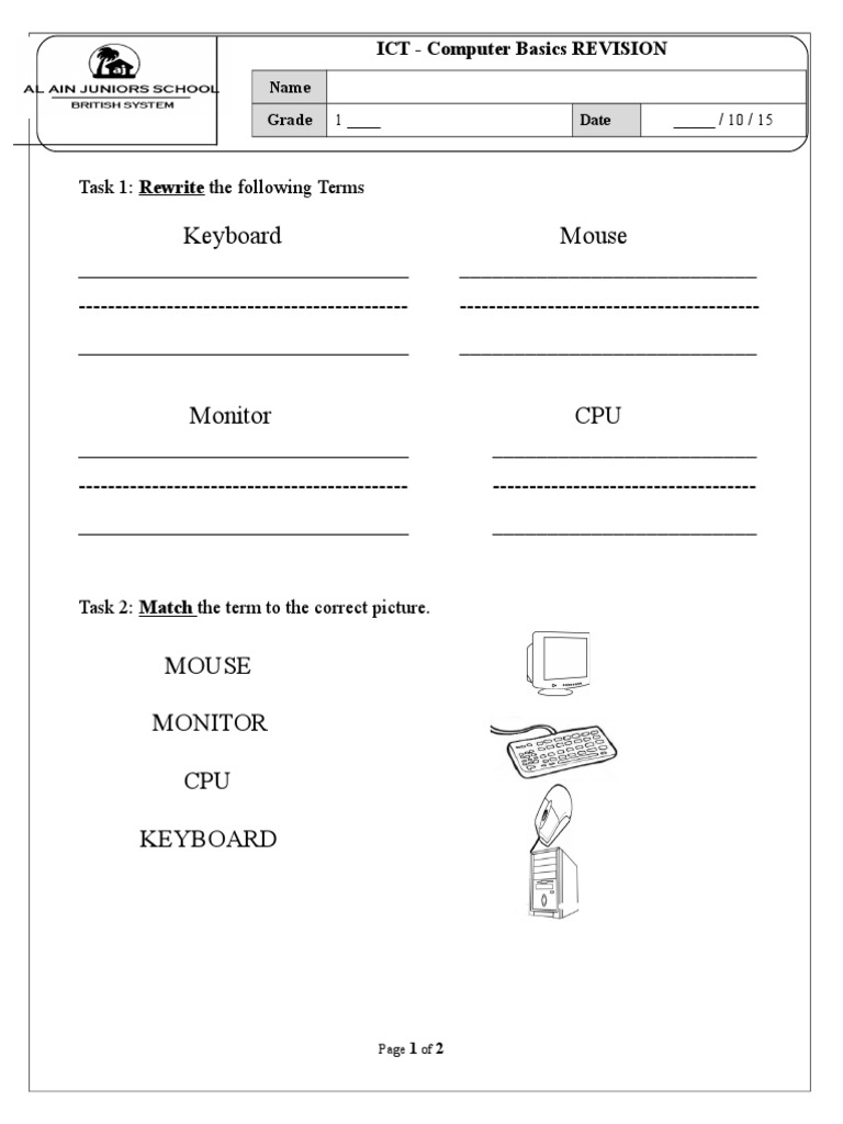 Gr.1 Parts of Computer | PDF