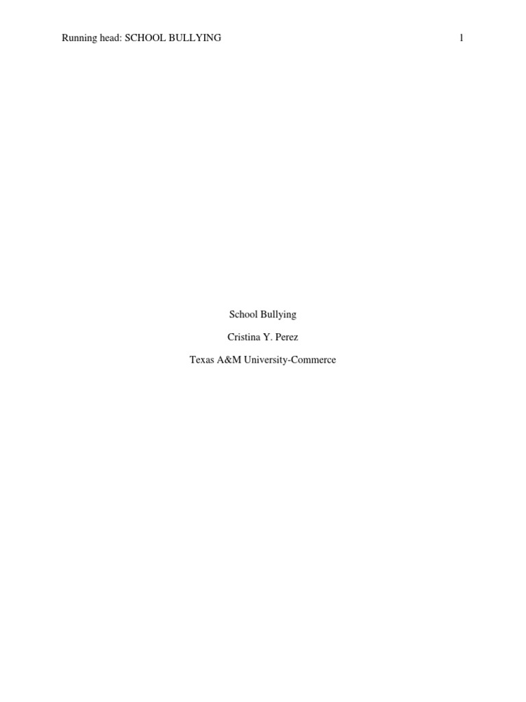 Research Proposal Bullying Final Paper | PDF | Ethnography | Bullying