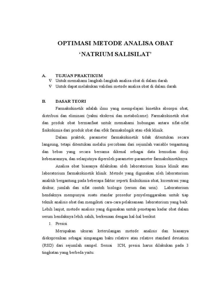Optimasi Metode Analisa Obat p1 | PDF