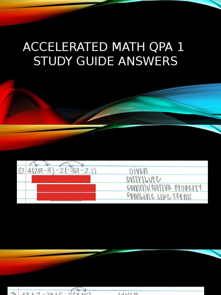 Accelerated Math Qpa 1 Study Guide Answers | PDF