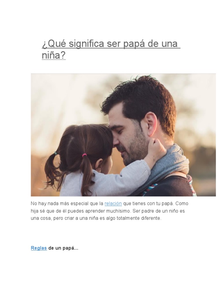Que Significa Ser Padre de Una Niña | PDF