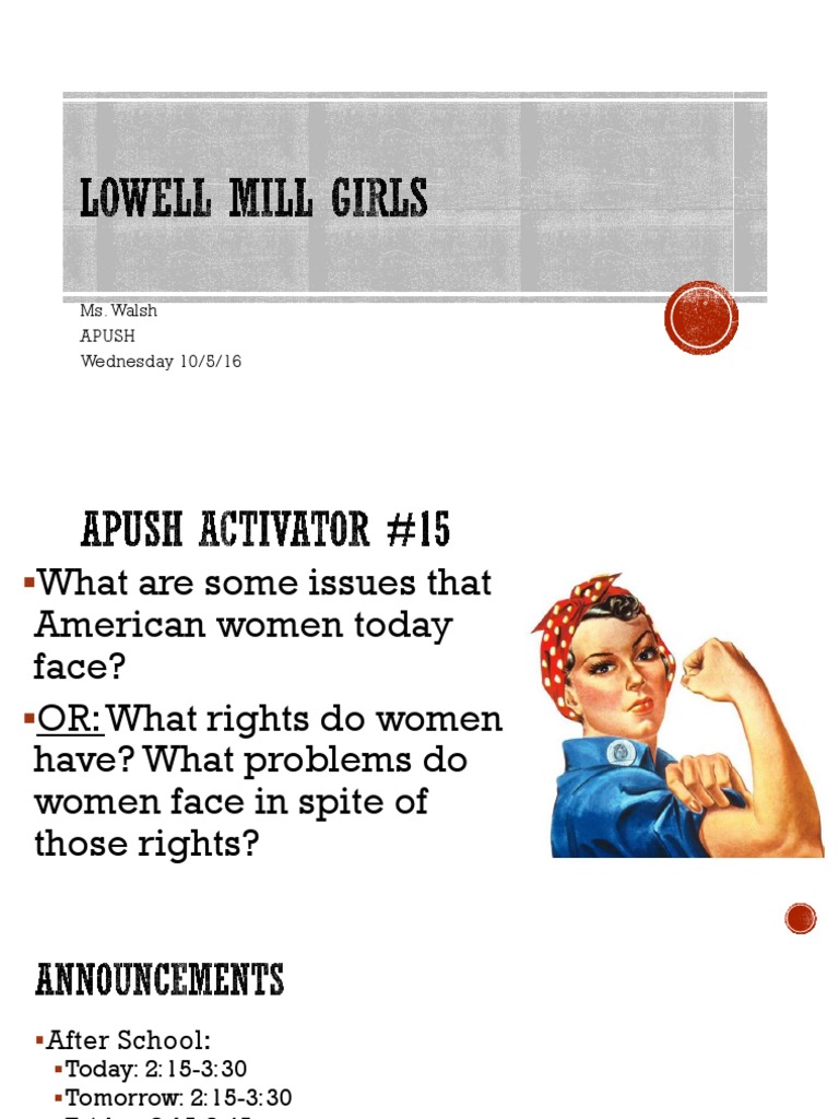 Lowell Mill Girls 10-5-16 | PDF | Social Science