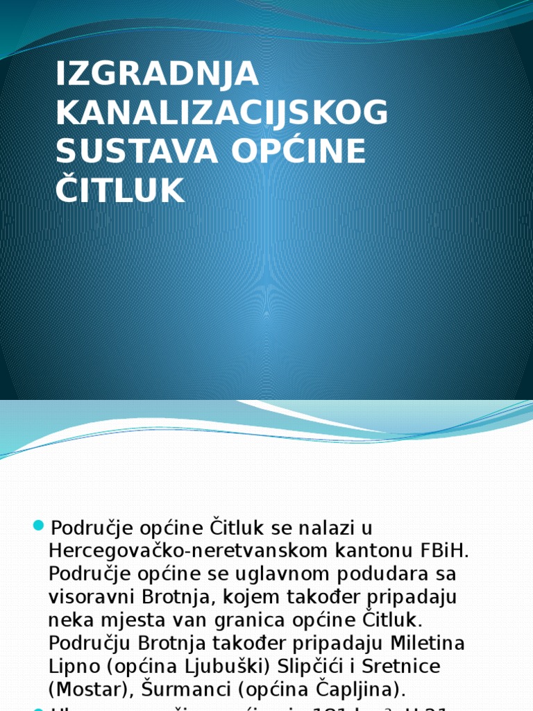 Kanalizacija Citluk | PDF