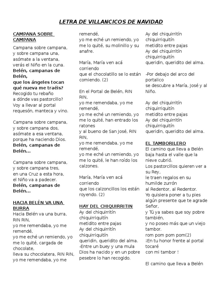 Villancicos | PDF | Navidad | Vacaciones de invierno