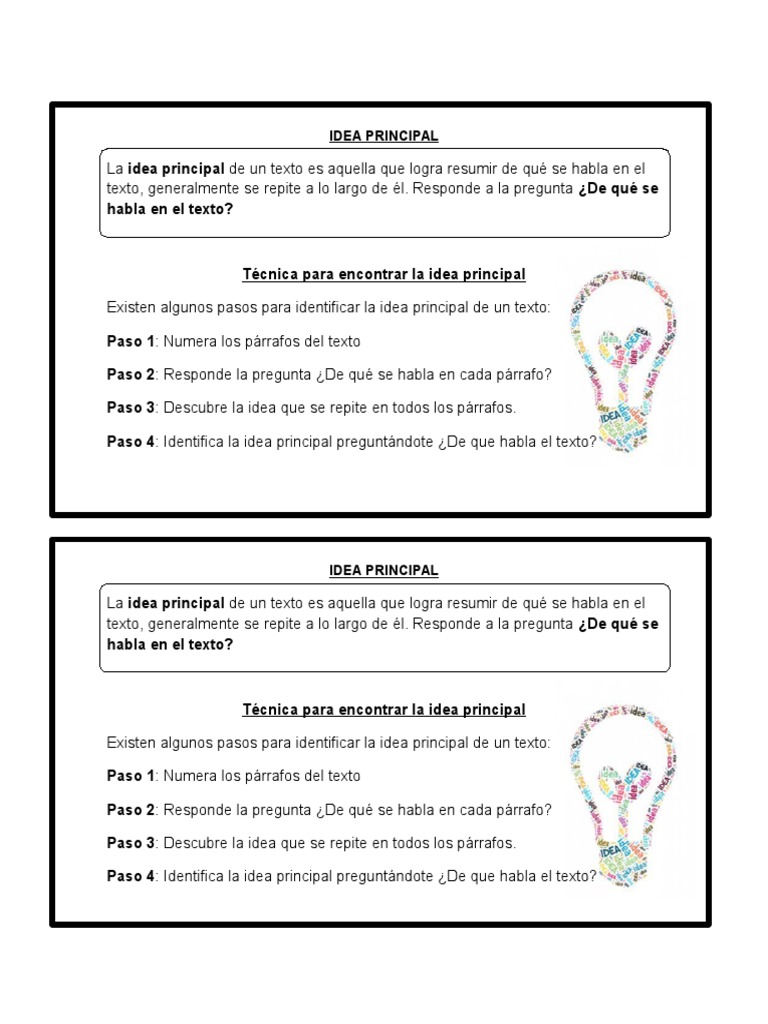 Idea Principal | PDF | Crecimiento personal y profesional | Estudios de ...