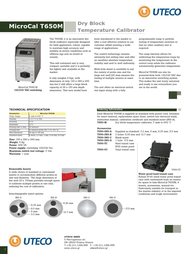 1 42 41 05 05 6 - Microcal - Tcs - 650 | PDF | Calibration | Temperature