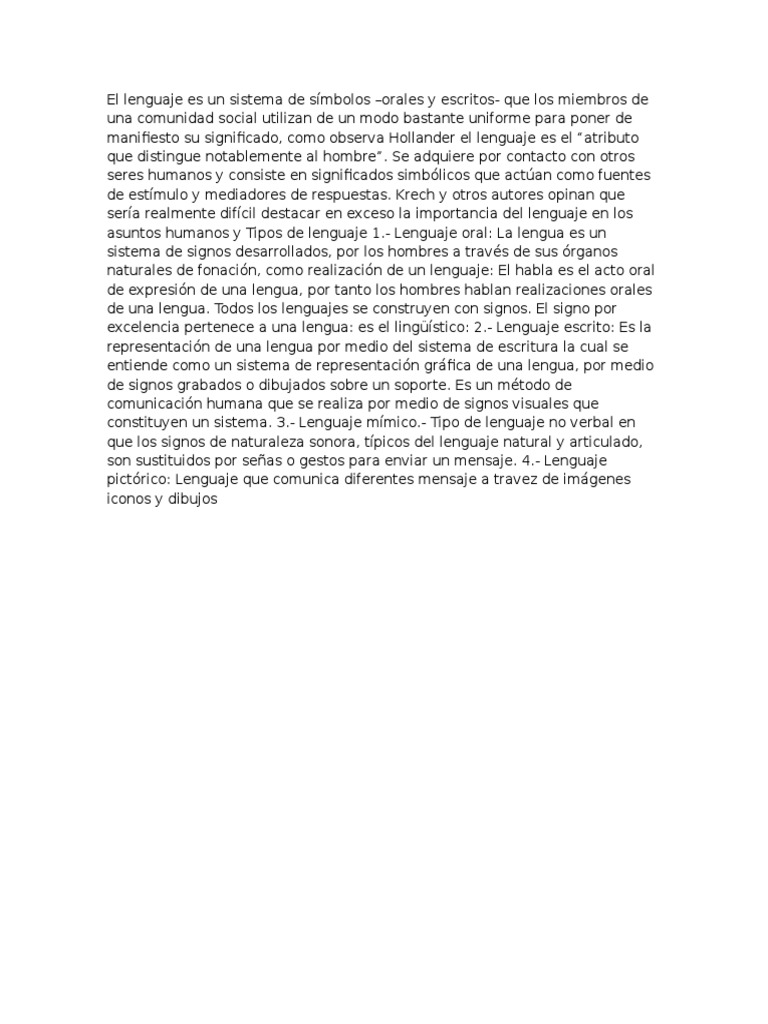 El Lenguaje Es Un Sistema de Símbolos | PDF