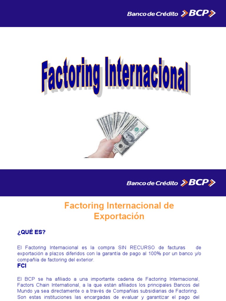 BCP - Jean Paul Coloma I | PDF | Factoring (Finanzas) | Exportaciones
