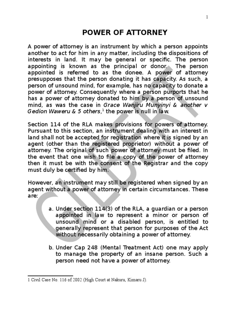 Power of Attorney Notes | PDF | Power Of Attorney | Civil Law (Common Law)