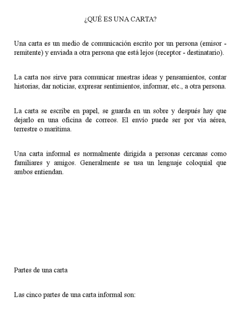 Qué Es Una Carta | PDF