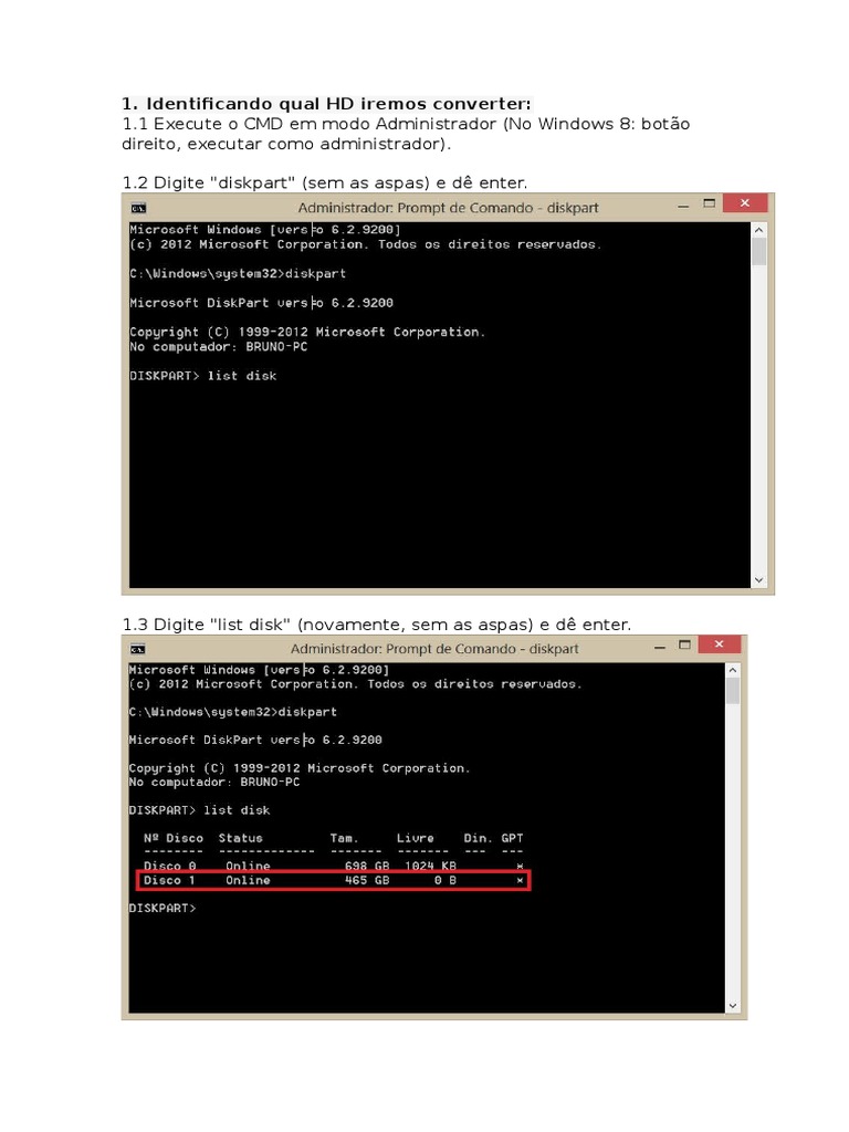 Converter MBR para GPT | PDF