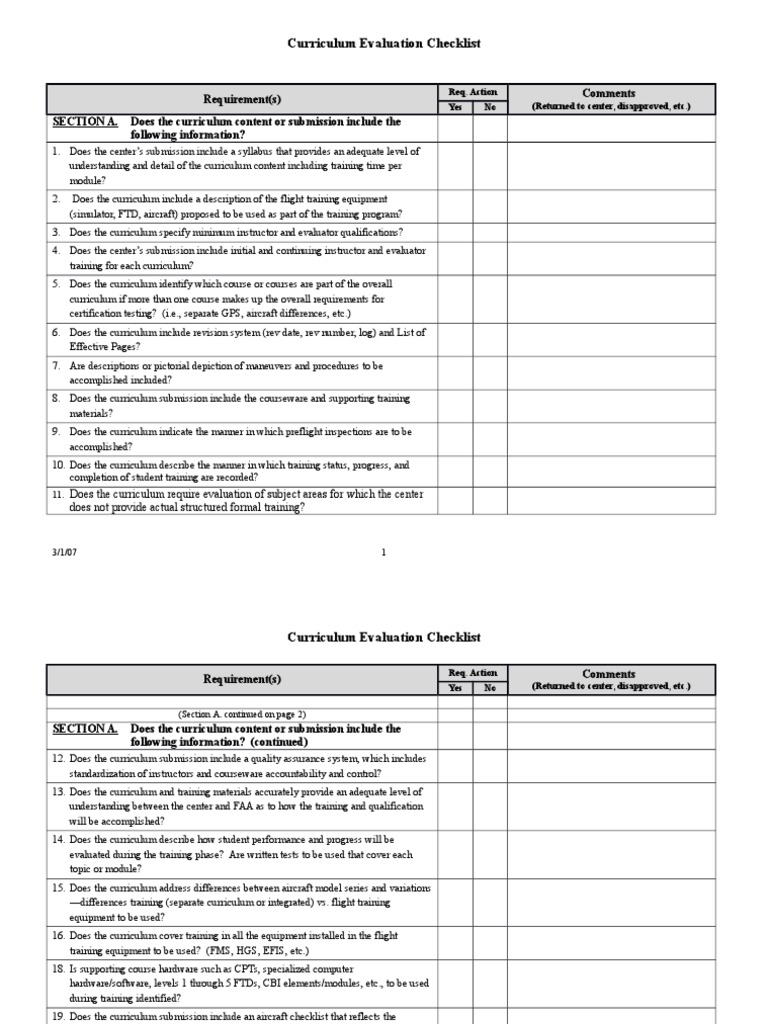 Checklists | PDF | Federal Aviation Administration | Curriculum