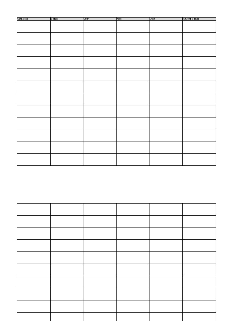 Password Table | PDF