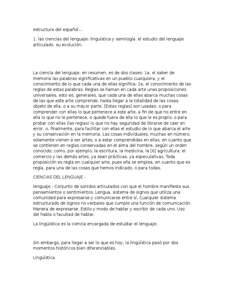 Estructura Del Español | PDF | Lengua española | Semiótica