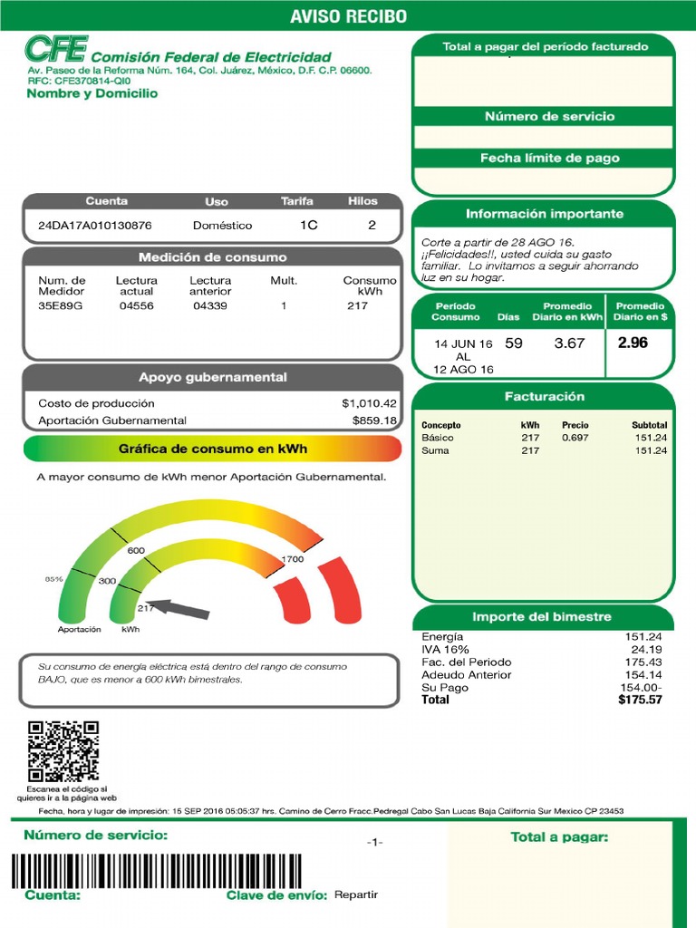 Recibo de Luz [Para editar]