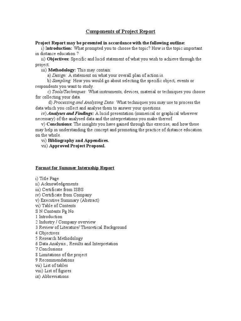 Key Components of a Project Report | PDF | Data Analysis | Data