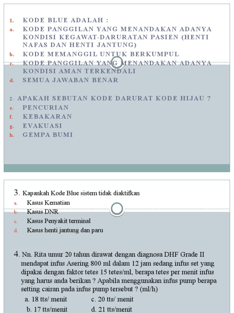 Soal Code Blue | PDF