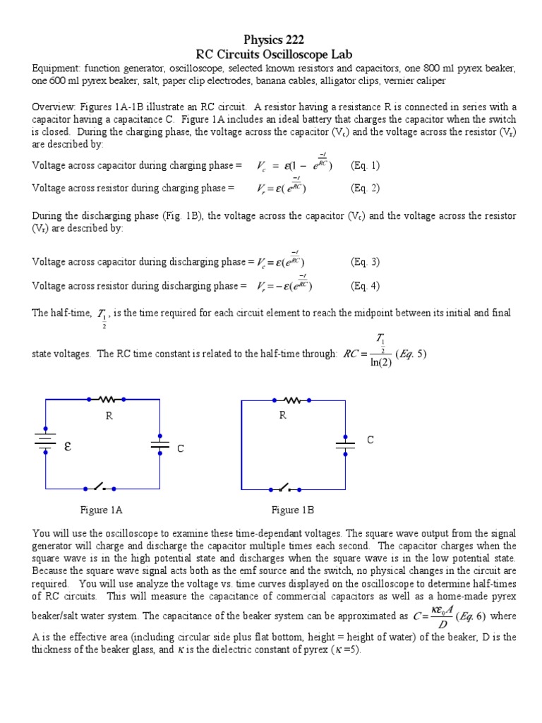 Physics 222 RC Circuits Oscilloscope Lab | Download Free PDF ...