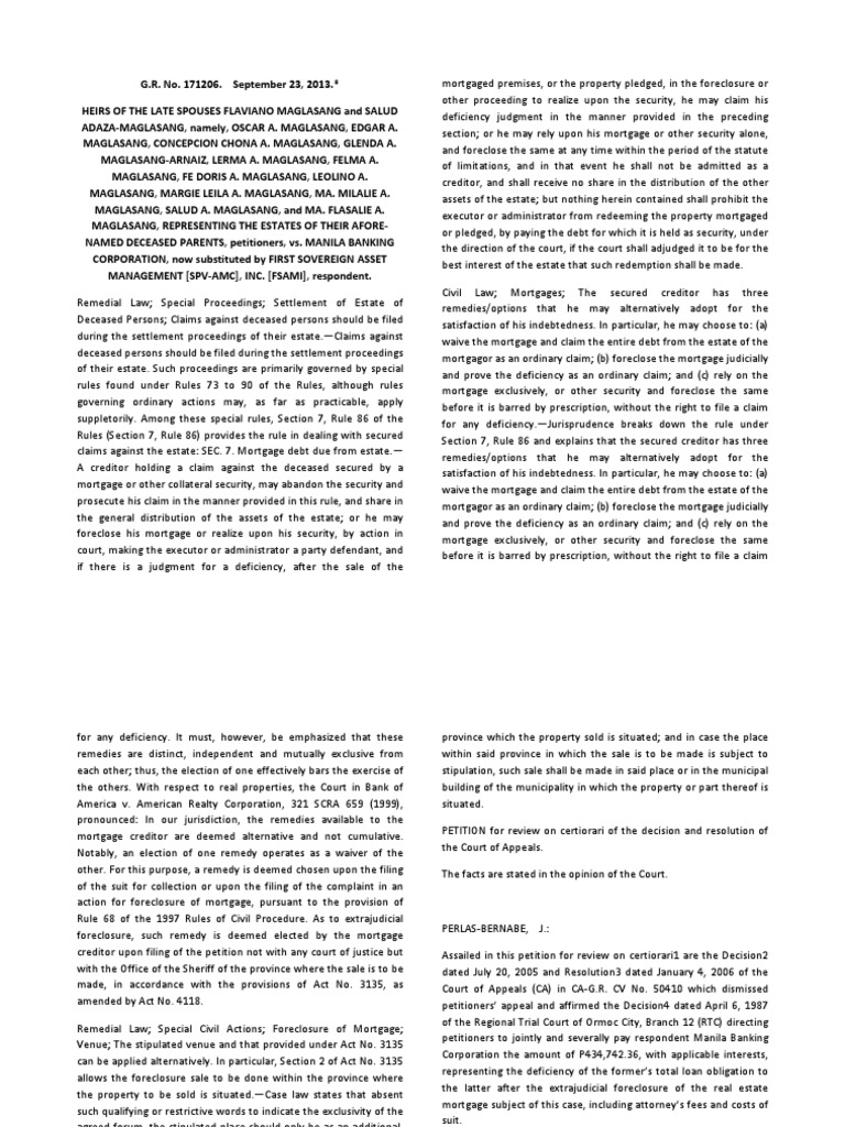 Heirs of The Late Spouses Flaviano Maglasang and Salud Adaza-Maglasang ...