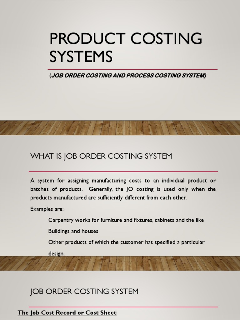 Job Order Costing Systems | PDF | Debits And Credits | Cost Of Goods Sold
