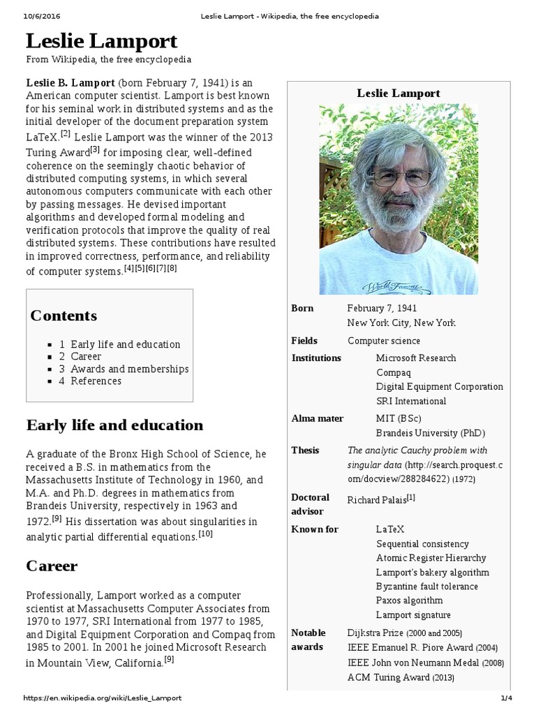 Leslie Lamport - Wiki | PDF | Computer Science | Computing