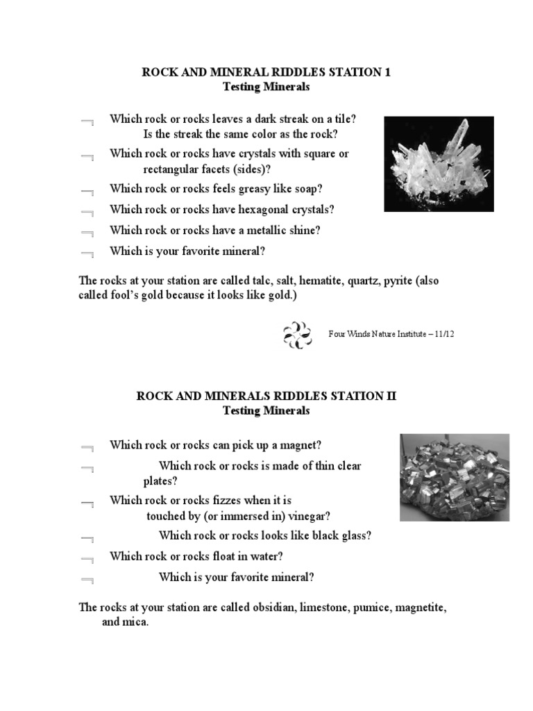 7 Rock Riddles | PDF | Minerals | Rock (Geology)