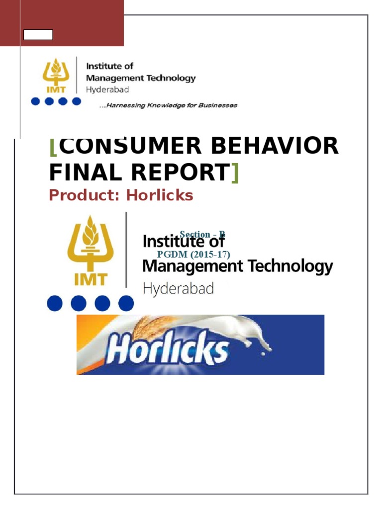 Horlicks CONSUMER BEHAVIOR | PDF | Attitude (Psychology) | Perception