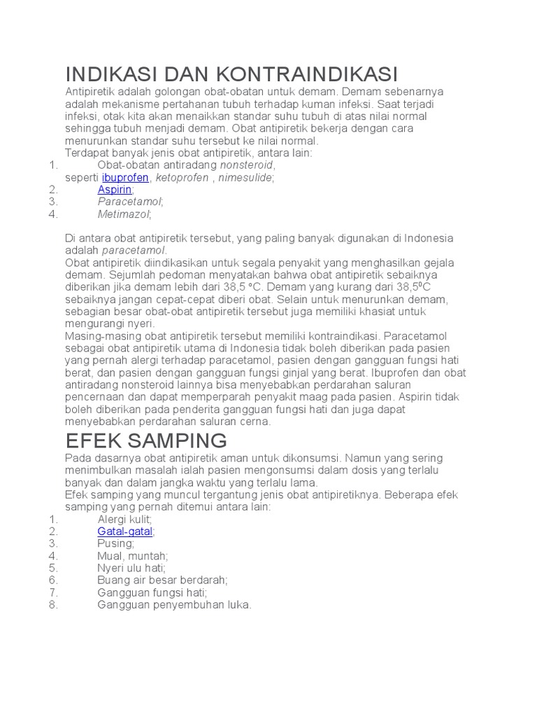 Indikasi Dan Kontraindikasi | PDF