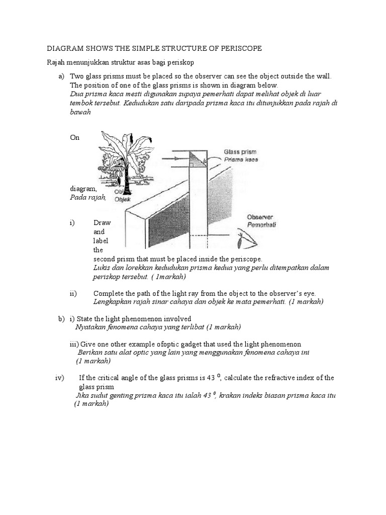 A Simple Explanation of Light Refraction in a Periscope | PDF
