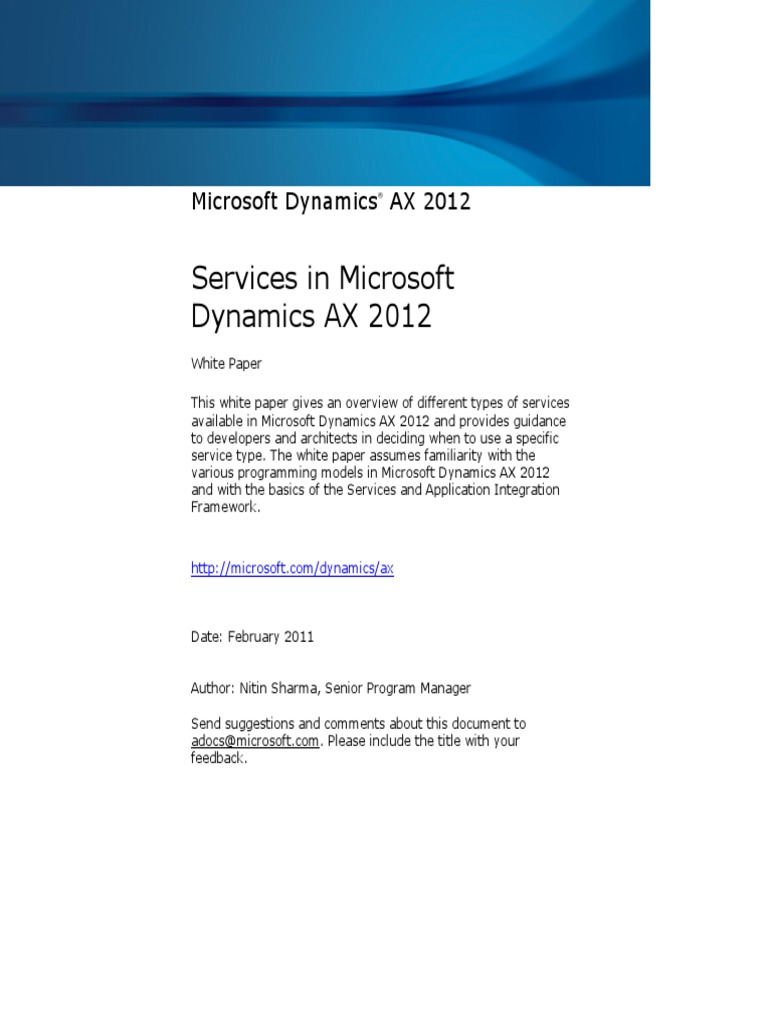 Services AX2012 PDF | PDF | Xml Schema | Xml