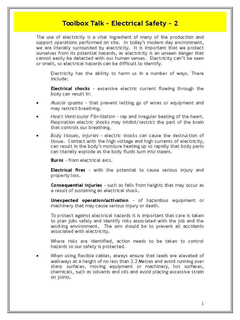 Electrical Safety 2 | PDF | Electric Shock | Safety